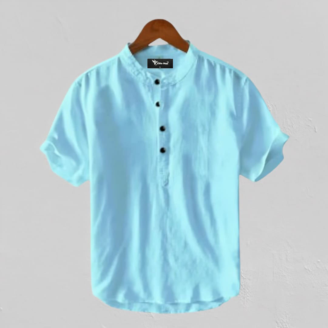Oxford Cotton Fabrics Short Sleeve Katua For Men's_ Pest || 1067