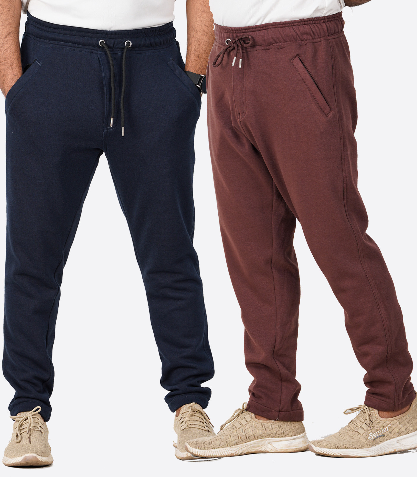 100% Cotton Fabric Winter Trouser for Men's - Navy Blue & Coffee || 1358
