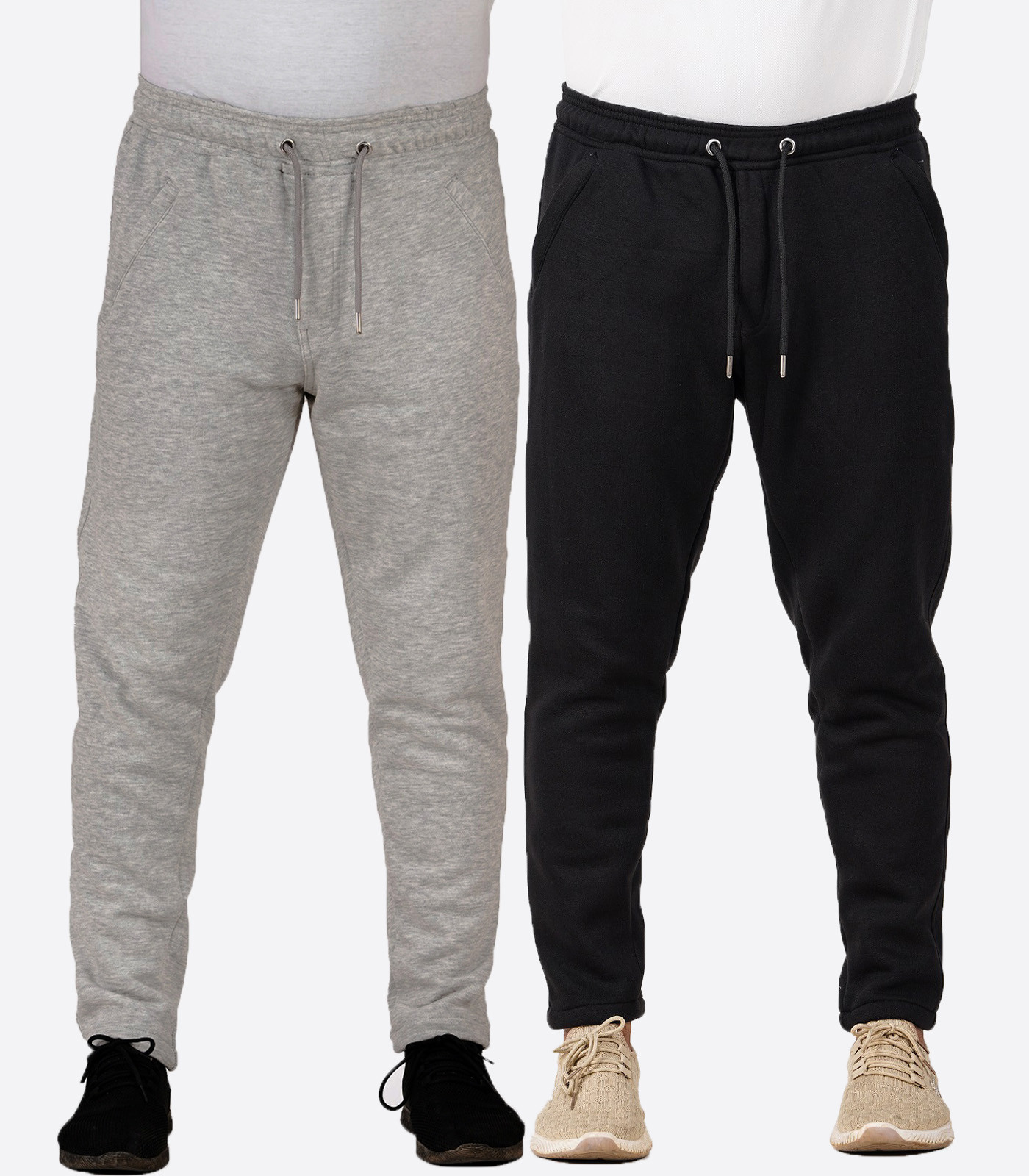 100% Cotton Fabric Winter Trouser for Men's - Black & Ash || 1361